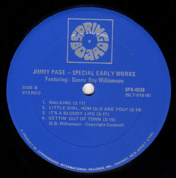 Buy Jimmy Page : Special Early Works Featuring Sonny Boy Williamson (LP ...